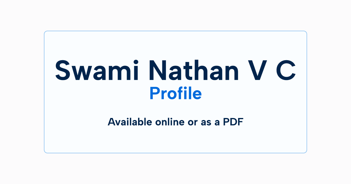 Swami Nathan V C | Seattle, WA